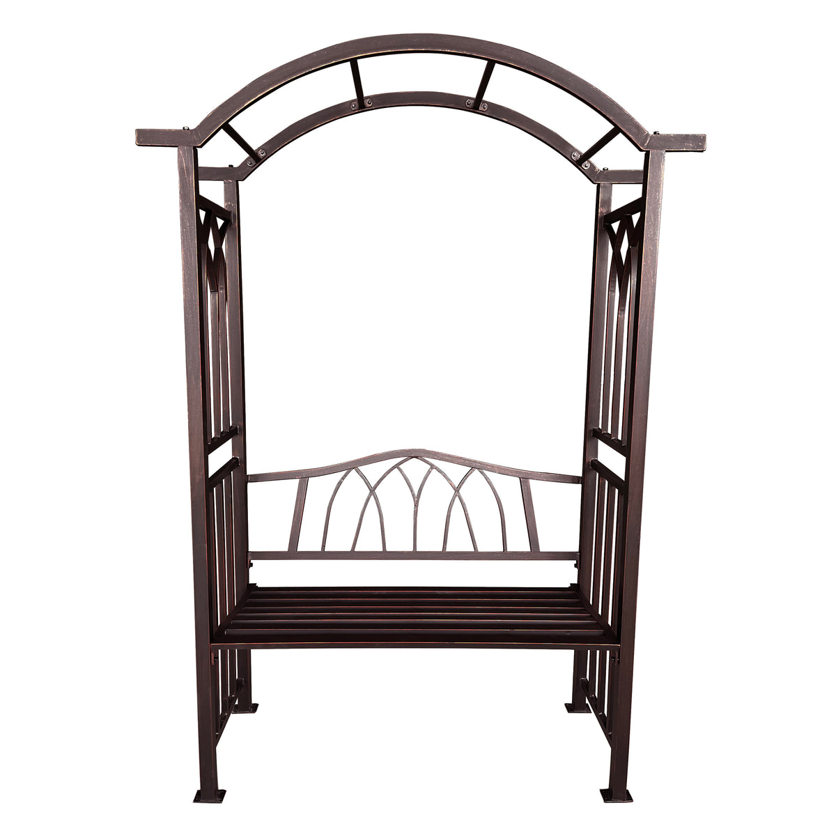 Bronze Aluminum Garden Arbor Arch with 2-Seater Bench – Sharicks